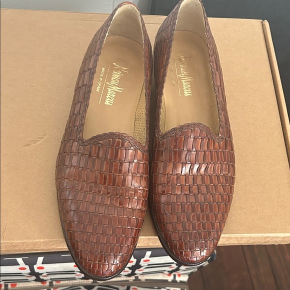 Neiman Marcus Chestnut Woven Men's Slip-Ons